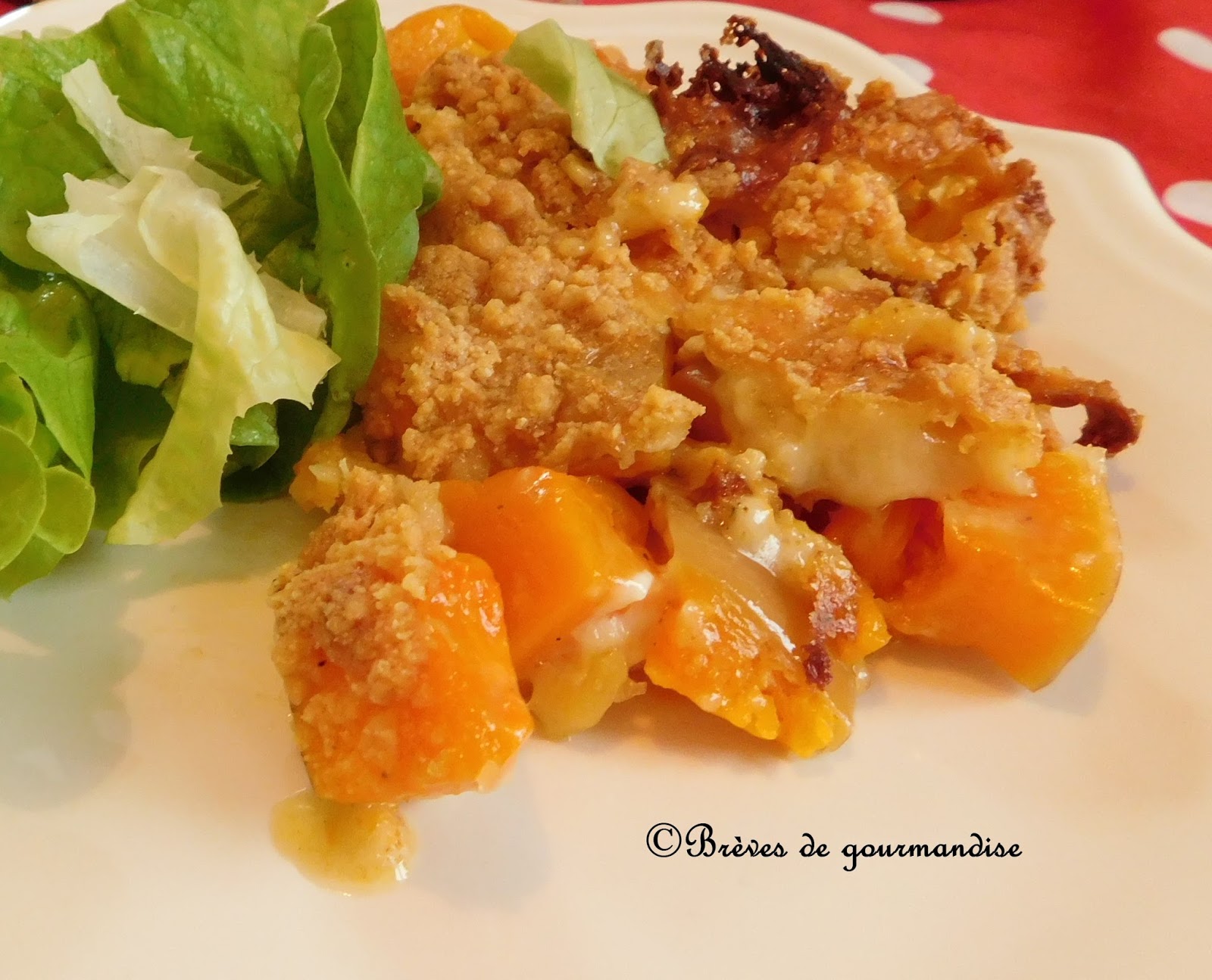 Brèves de gourmandise: Crumble de butternut au fromage de chèvre