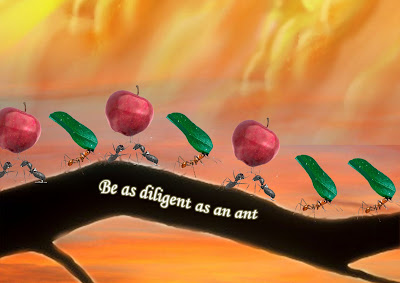 Thai Proverb: Forth image: To be as diligent as an ant