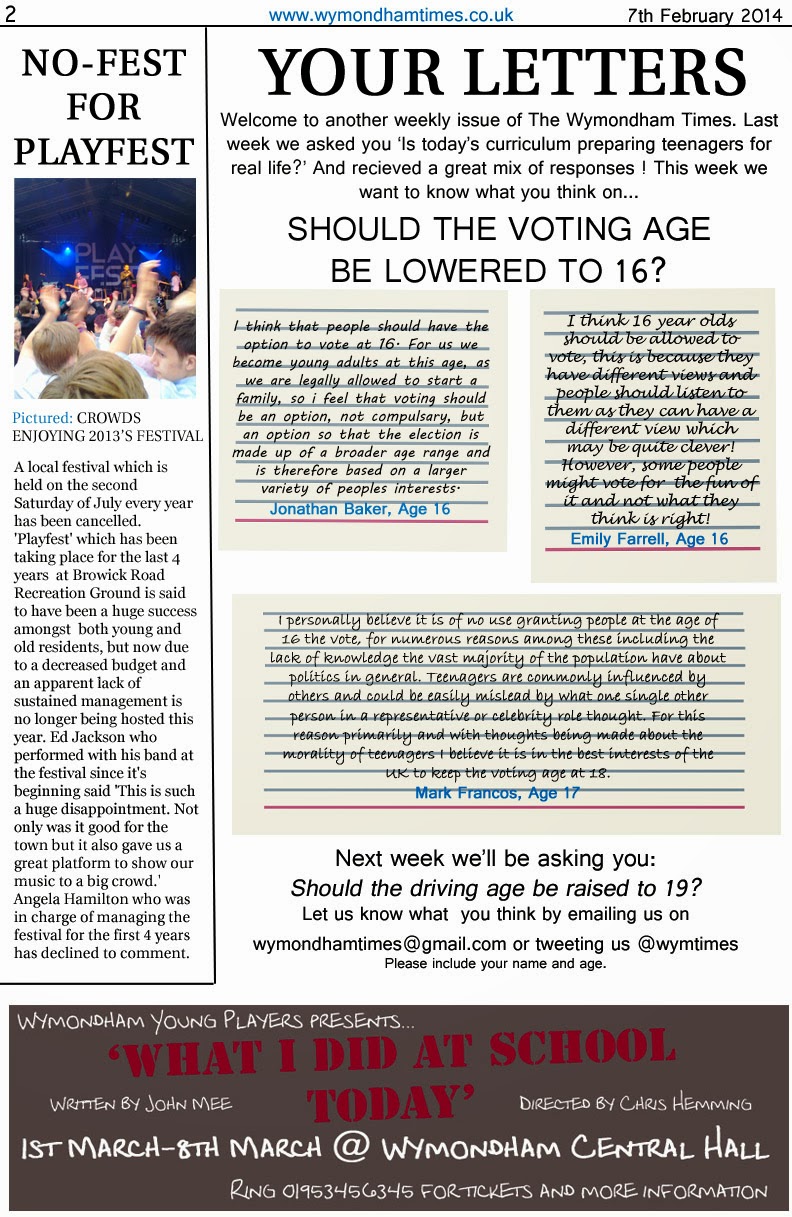 Chloe Jackson, A2 Media Studies: Second Page Layout, Letters and ...