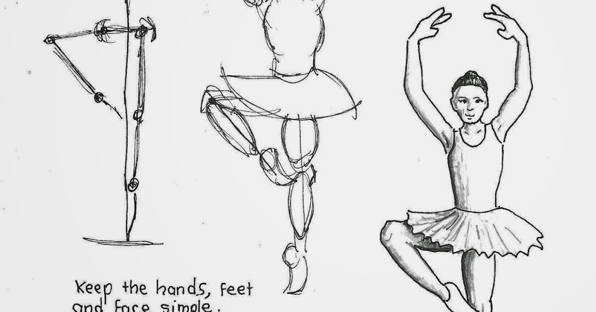 How to Draw Worksheets for The Young Artist: How To Draw A Ballerina On ...