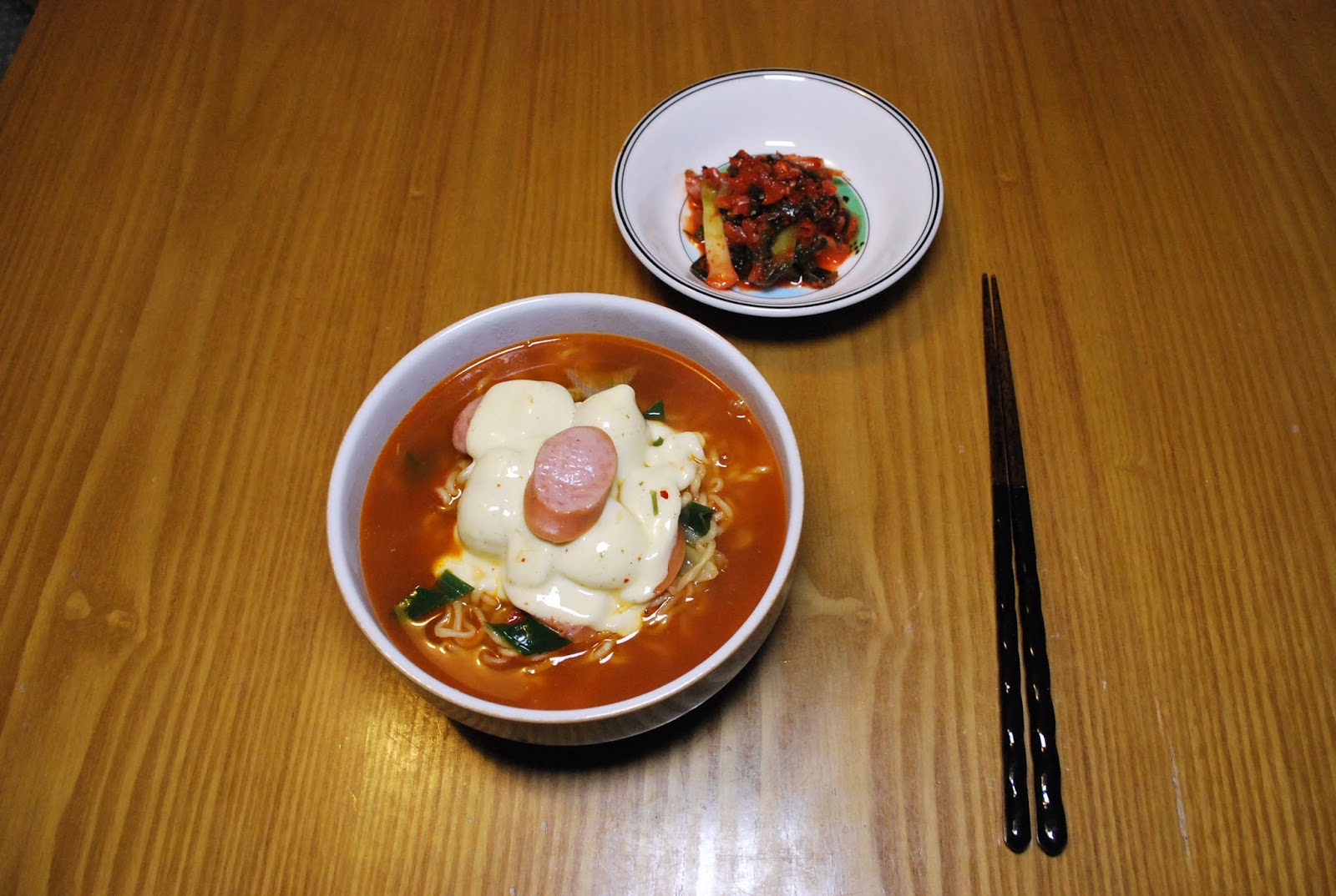 Finding Corea: Ramen Recipe - Cheese & Sausage with Korean spicy ramyun ...