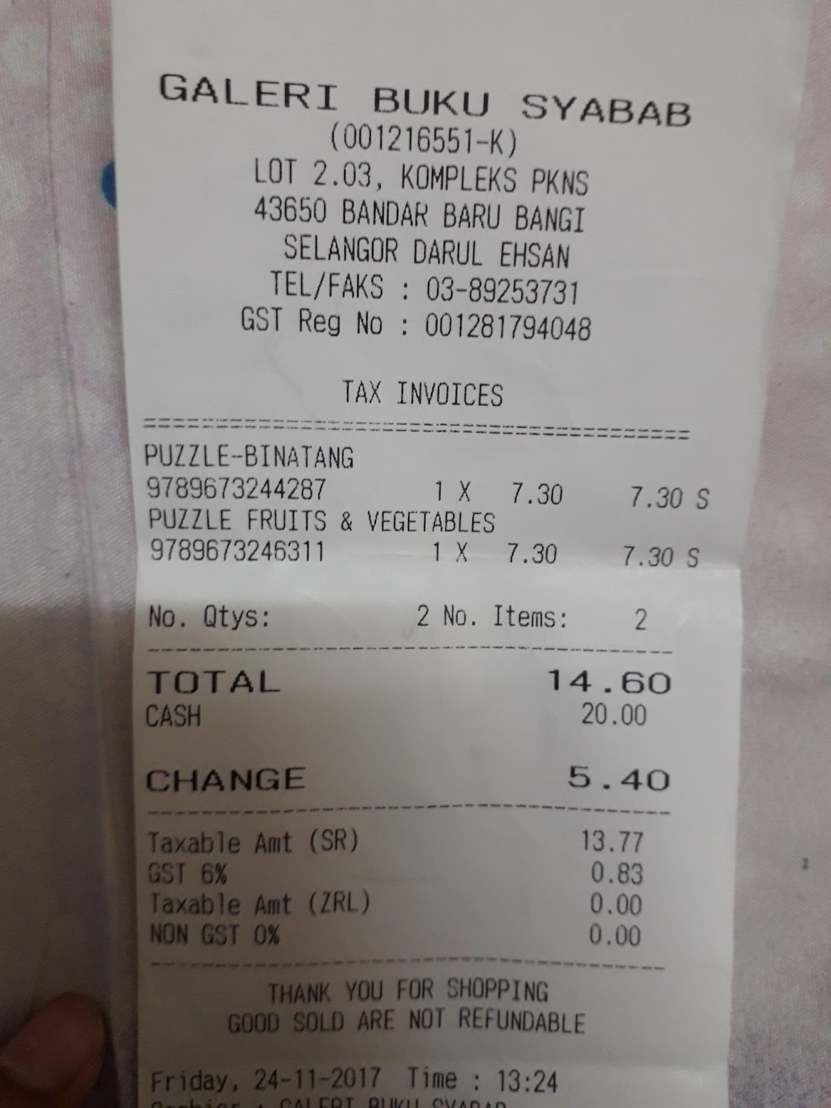 MALITA Fun Learning!: RESIT PERBELANJAAN