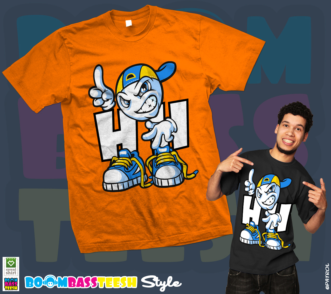 Patrol designs: T-shirt Hip-hop cartoon