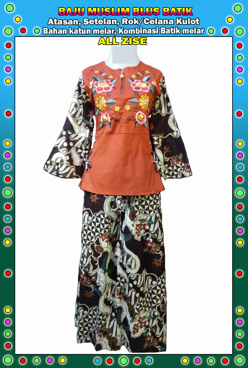 BAJU ABG CEWEK DAN BAJU COWOK: BAJU MUSLIM BLUS BATIK BORDIR