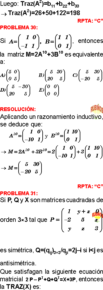 MATRICES EJERCICIOS RESUELTOS PDF