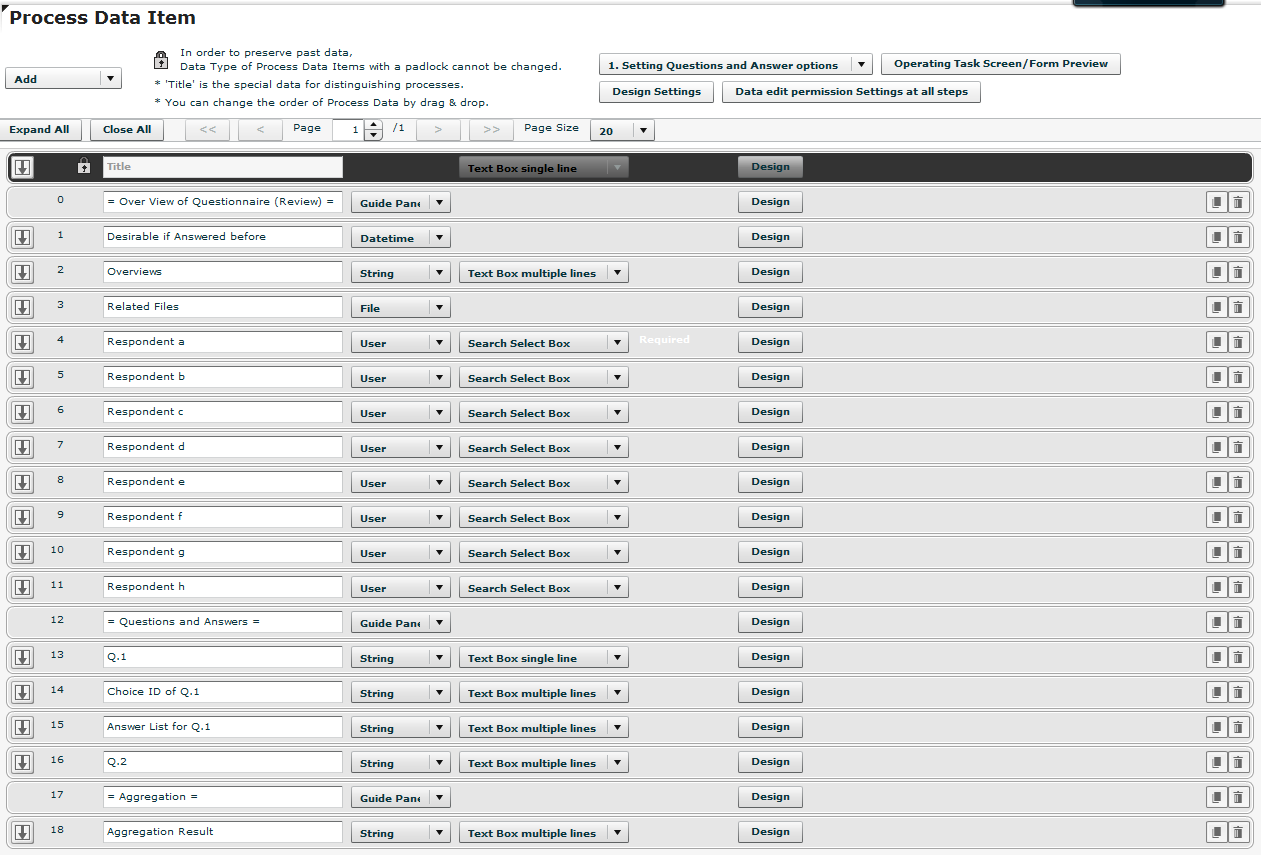 Workflow Sample: Data Structure of an 'In-house Questionnaire' that ...