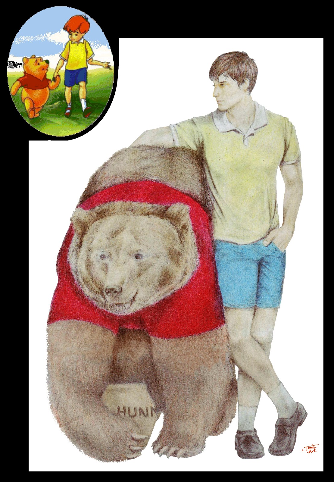 GROWN UP CARTOON CHARACTERS: Christopher Robin and Winnie The Pooh