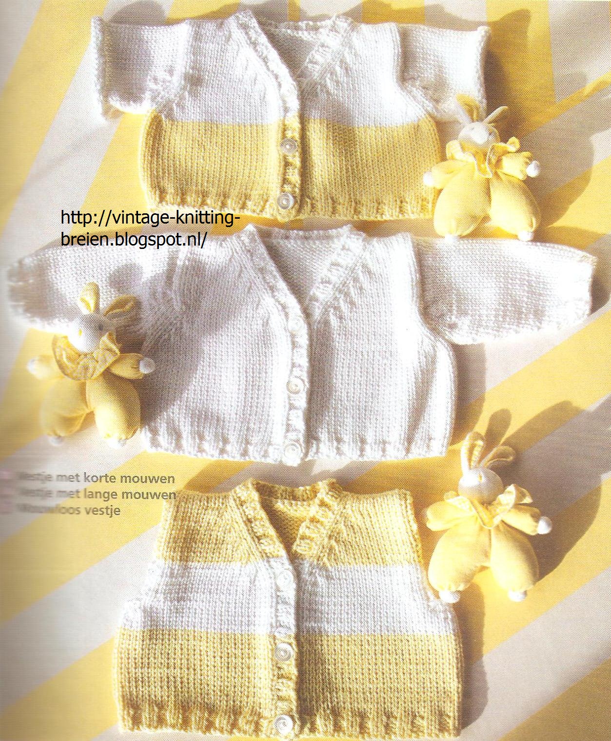 Prachtig babyvestje om zelf te breien, breipatroon babyvestje lange mouwen