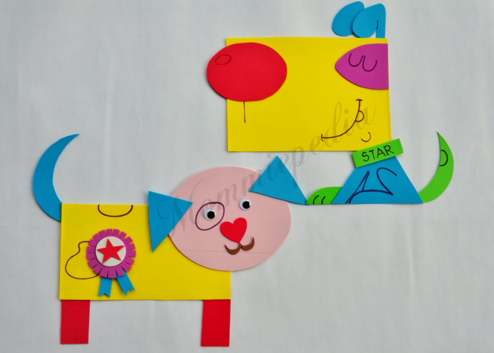 Mommiepedia: Making Dogie with simple shapes