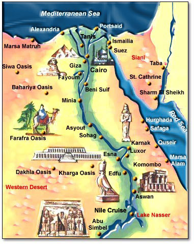 Travel To Egypt: Tour Map