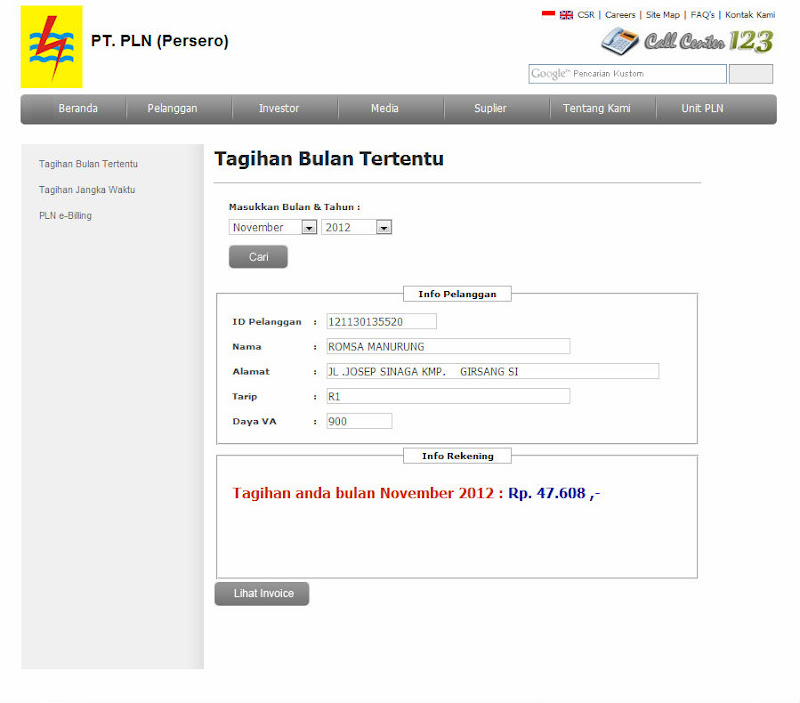 CARA CEK TAGIHAN LISTRIK SECARA ONLINE DI INTERNET | SHARING AND SHARE ...