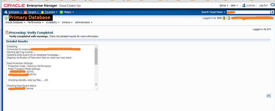 Step Into Oracle DBA ( SID ): Verify Data Guard Configuration using 12c Cloud Control