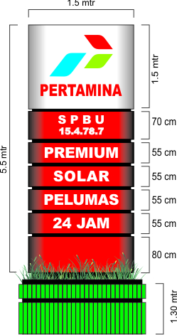 Pembuatan Pylon Sign Pada SPBU PERTAMINA - Kontraktor Huruf Timbul ...