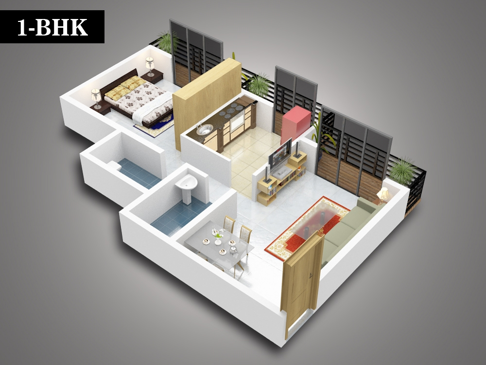 Parbhani Home Expert: 1 BHK FLOOR PLANS