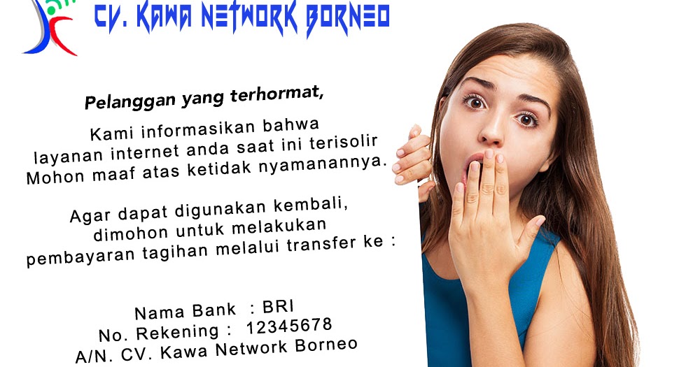 Template Isolir Klien ~ KAWA NETWORK BORNEO