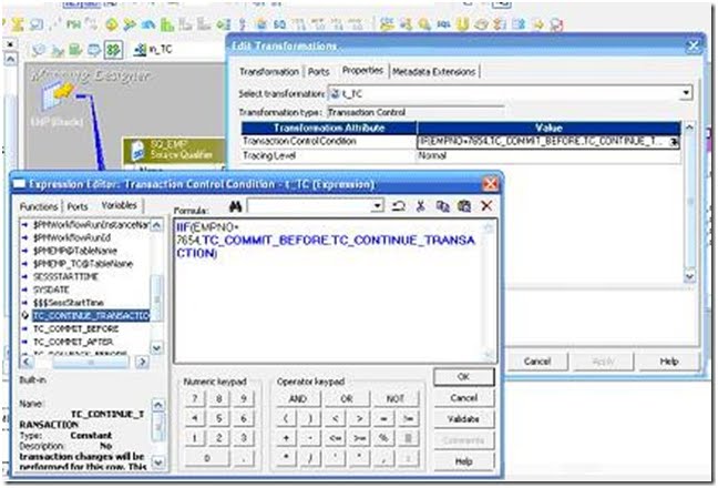 Transaction Control Transformation - Data Warehousing