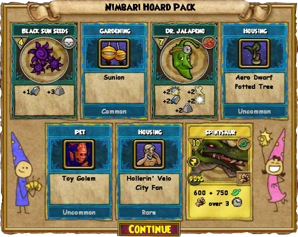 Wizard101 Nimbari Hoard Pack Review - Swordroll's Blog | Wizard101 ...