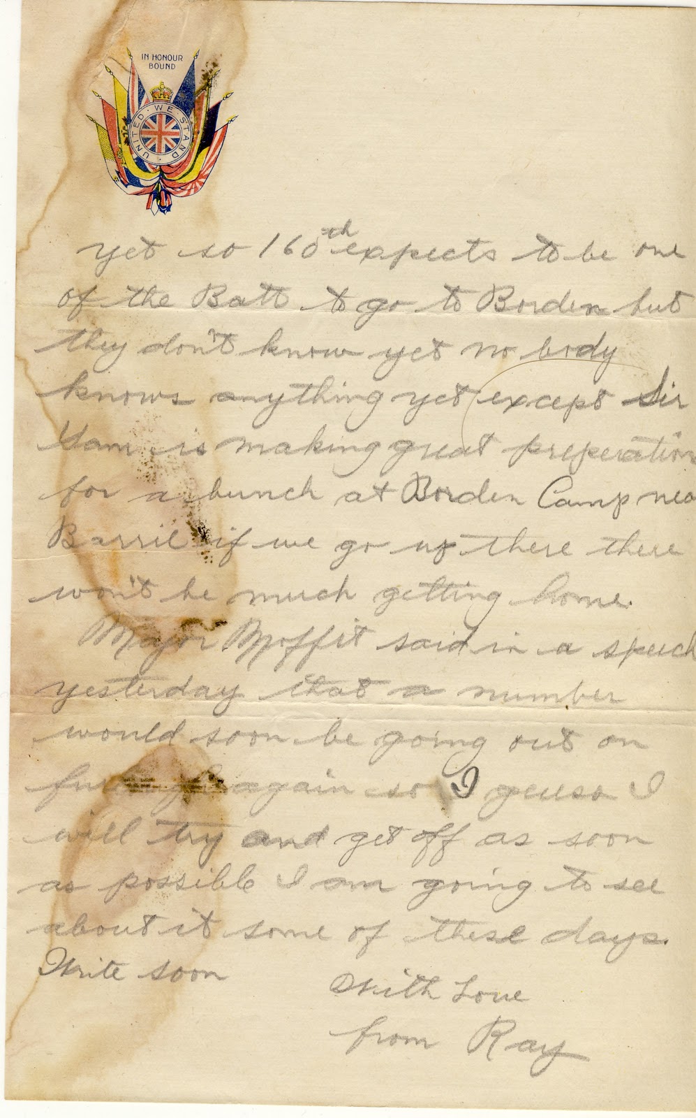 Letters From World War One: June 23, 1916 London, Ontario