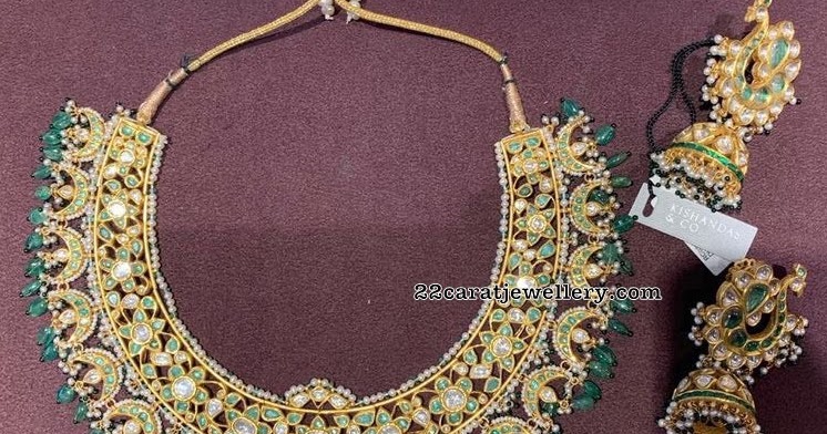Green Stone Kundan Choker - Jewellery Designs