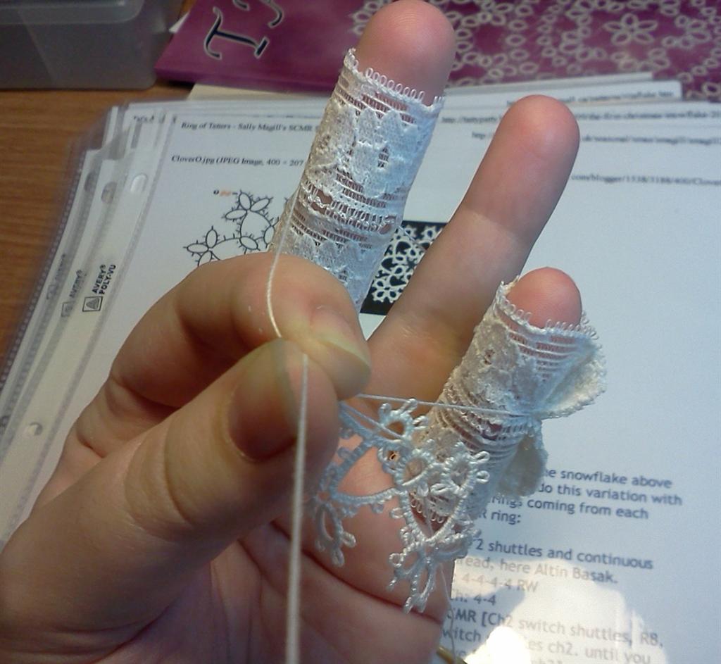 Honey Bee's Bliss: Lace Finger "Shields"