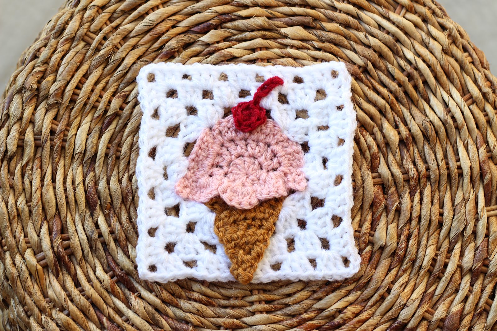 Ice Cream Cone Granny Square: Bake Shop Blanket • Sewrella