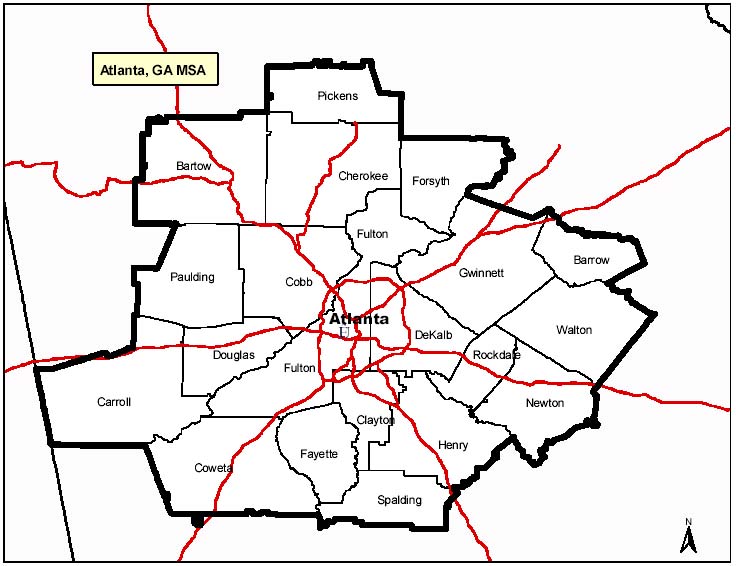 Settling in Atlanta: Counties & Highways