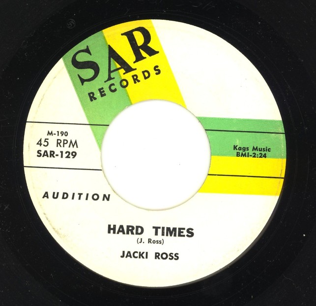 Music and Stuff: Jackie Ross - Hard Times - SAR Records