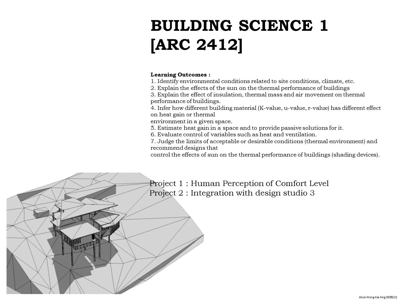 e-portfolio: Building Science 1