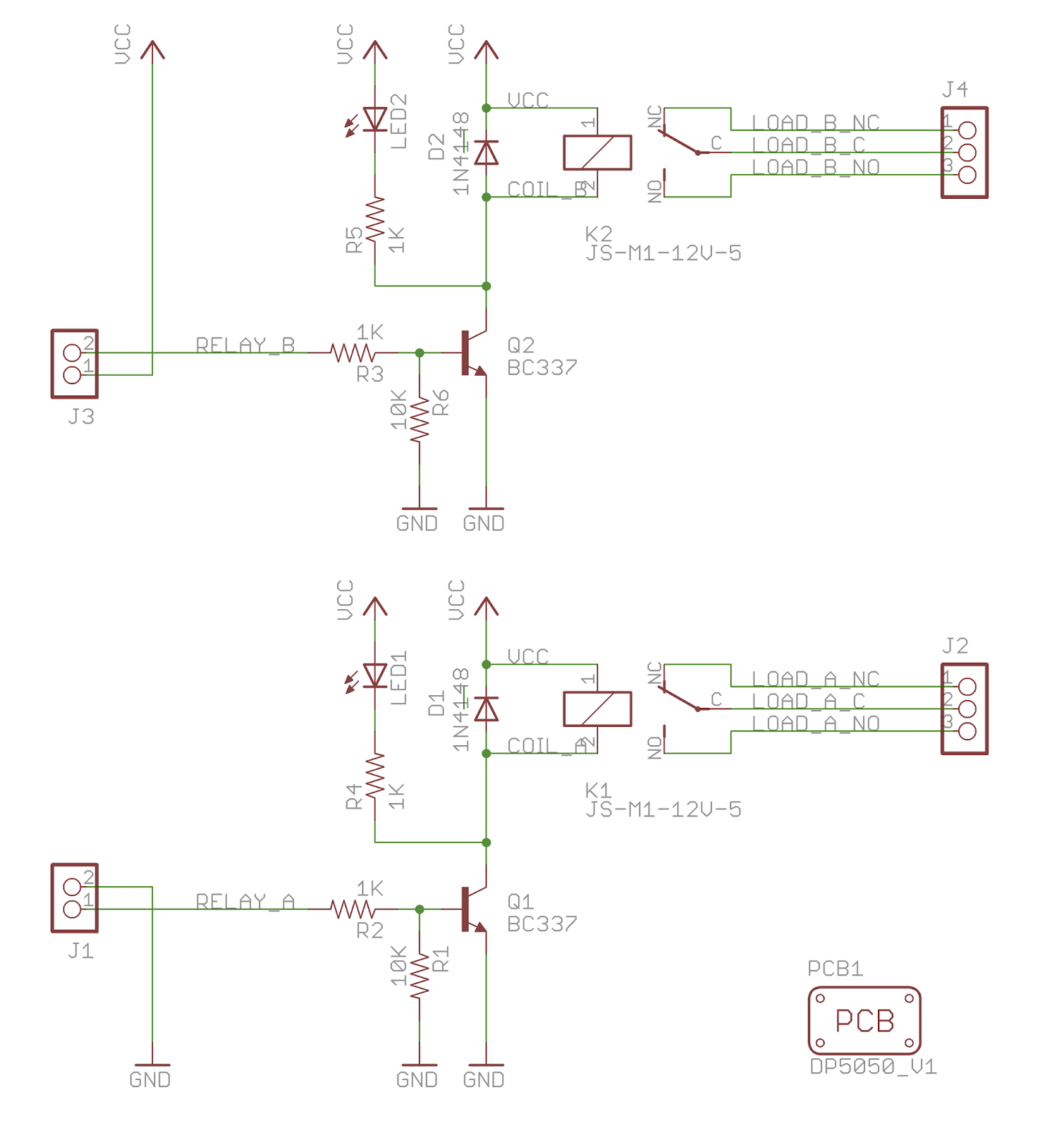 Magic Smoke: Twin Relay Control Board on DP5050 PCB