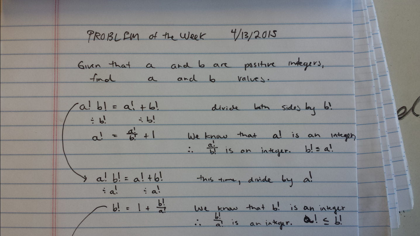 The Center of Math Blog: Problem of the Week