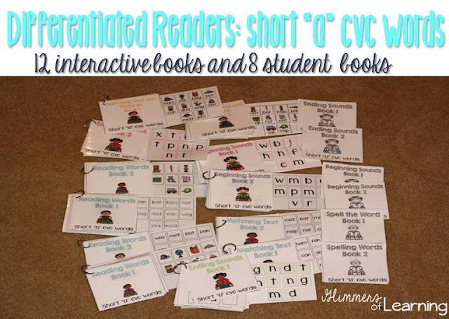 Differenetiated Readers: Short "a" cvc words - Glimmers of Learning