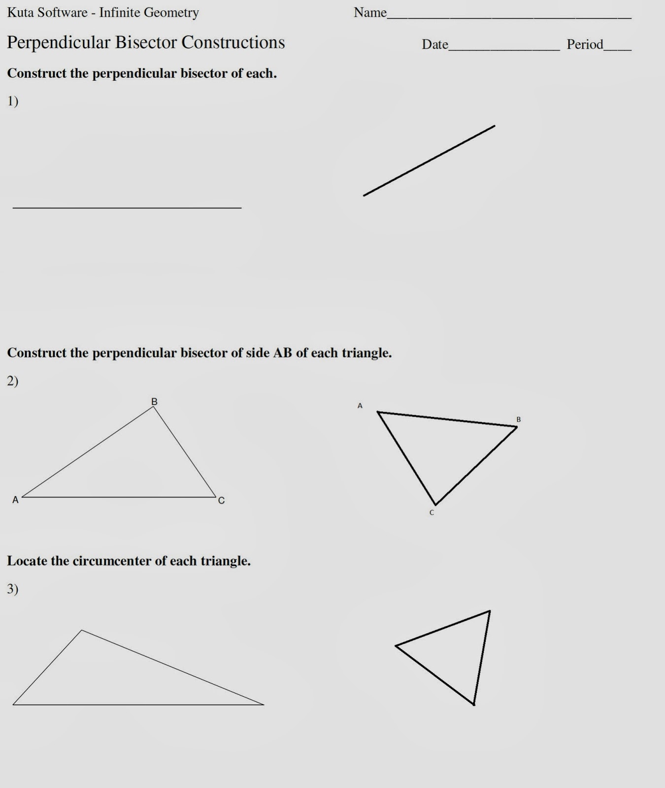 Mr. Matt's Math Classes: Assignment - Perpendicular Bisectors