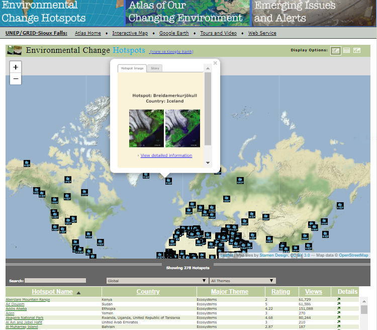 English Elda: Interactive Map. Atlas of Our Changing Environment