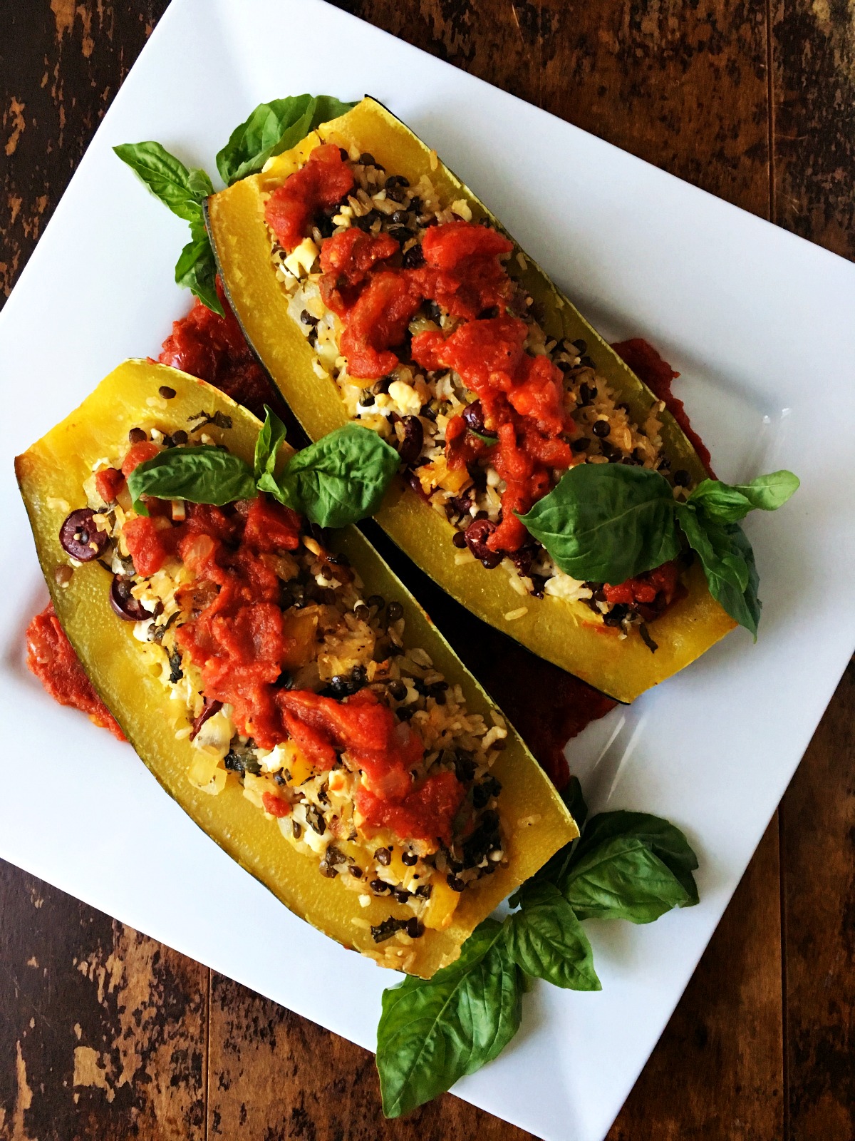 sweetsugarbean: Greek Stuffed Zucchini with Rice and Lentils
