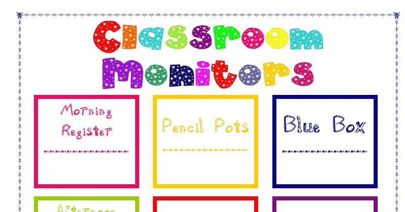 The Not So Secret Diary of a Teacher, Aged 27 1/2: Classroom Monitors