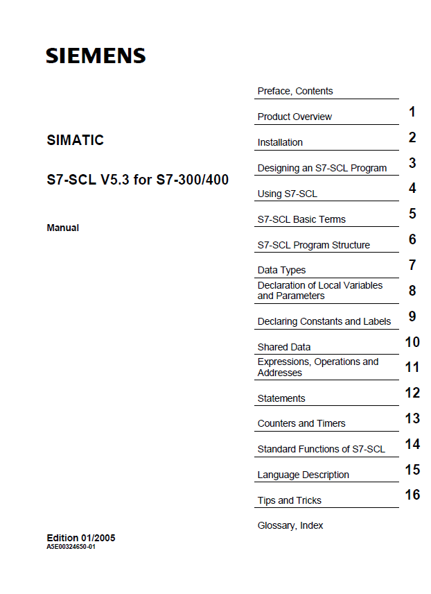 Siemens S7 Programming: S7-SCL for S7-300 and S7-400 - manual