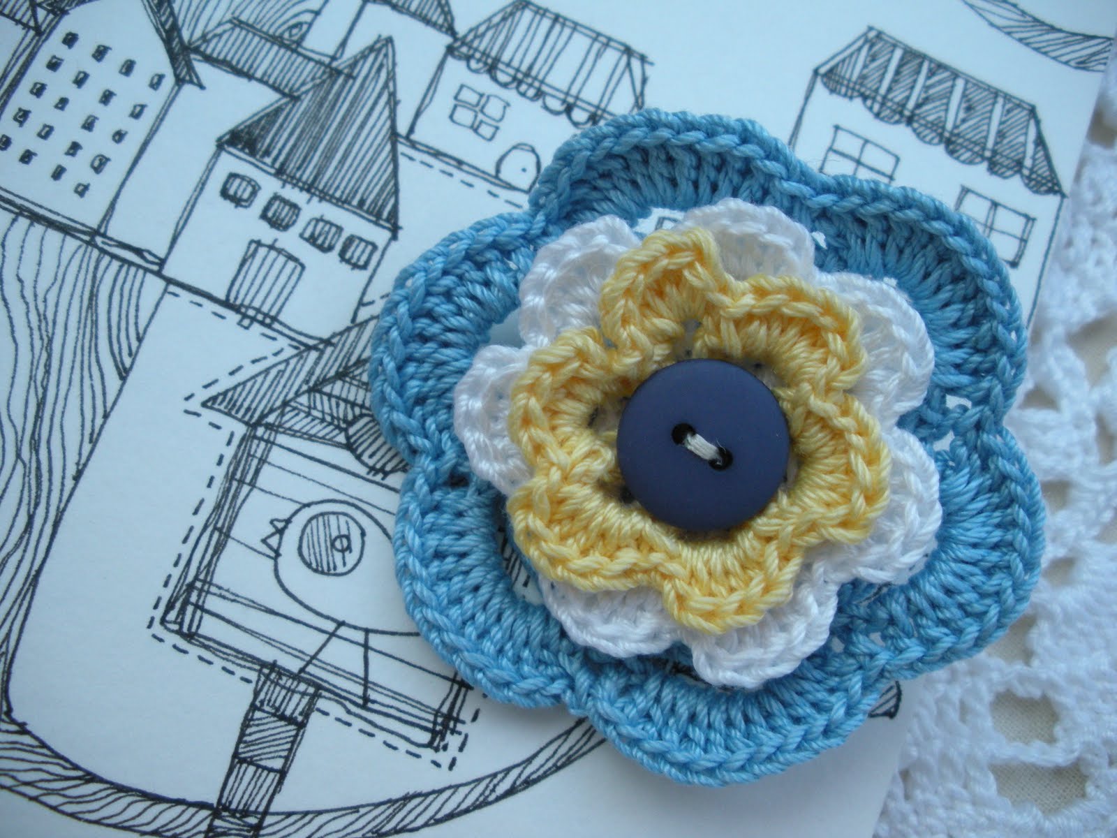 patch.stitch.button: Flower Crochet & Illustration