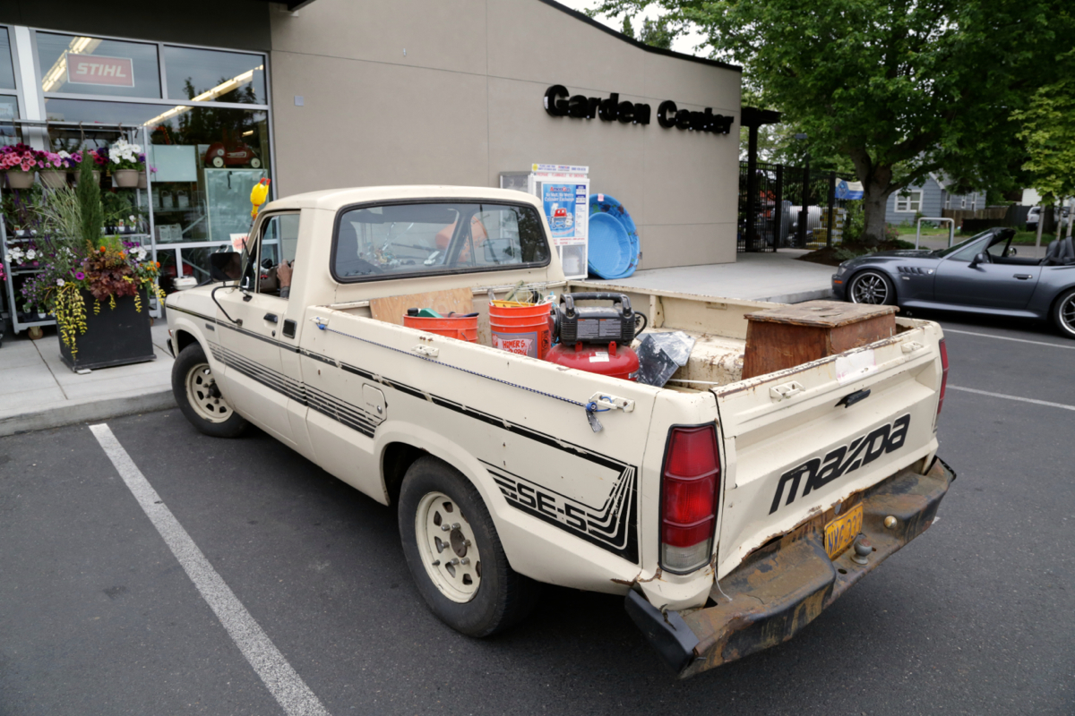 OLD PARKED CARS.: 1984 Mazda B2000 SE-5.