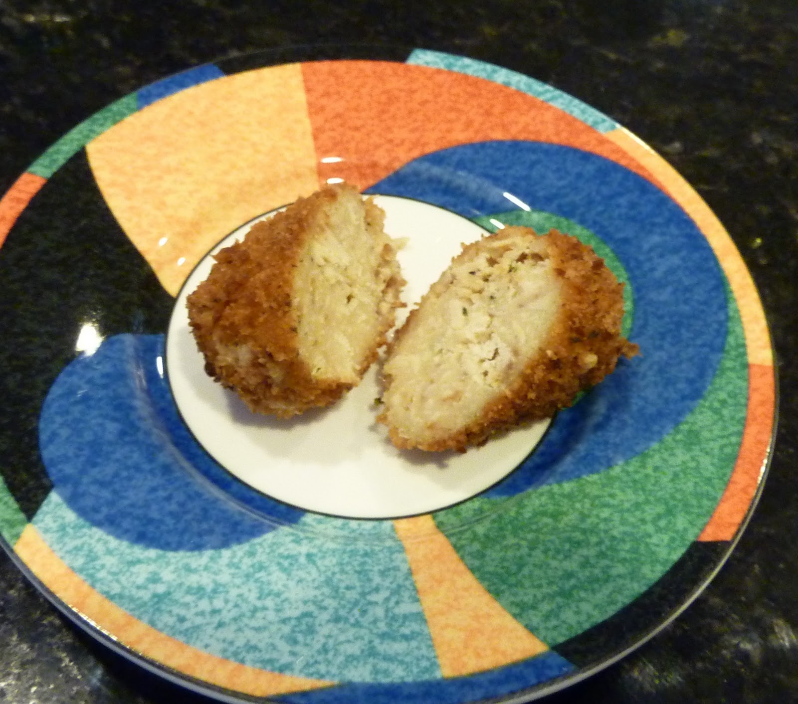 reginanewportfoodblog: Chicken Croquettes with Green Pea Sauce