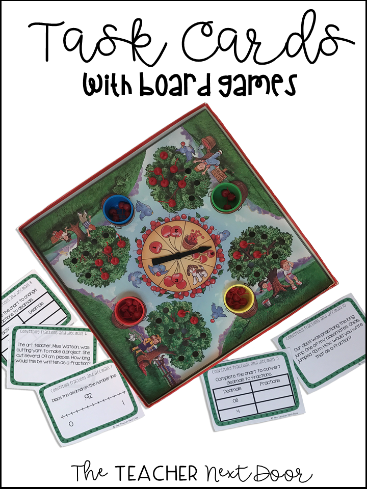 How to Use Task Cards With Board Games | Upper Elementary Snapshots