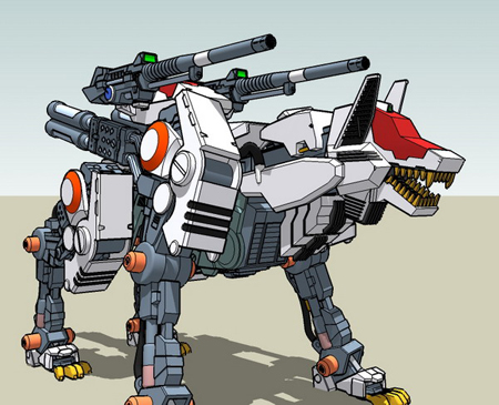 Dennis-Toys: Zoids White Command Wolf + CP Parts