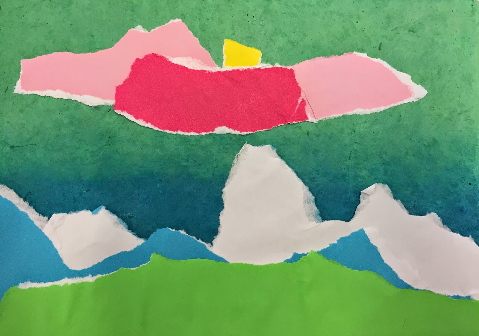 small batch art: 1st grade landscape collages