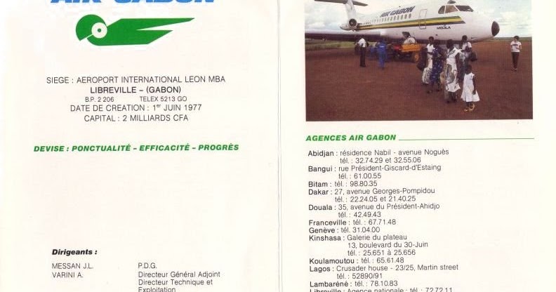 NOSTALGIA: AIR GABON IN THE PAST. NOSTALGIE : AIR GABON À L’ÉPOQUE