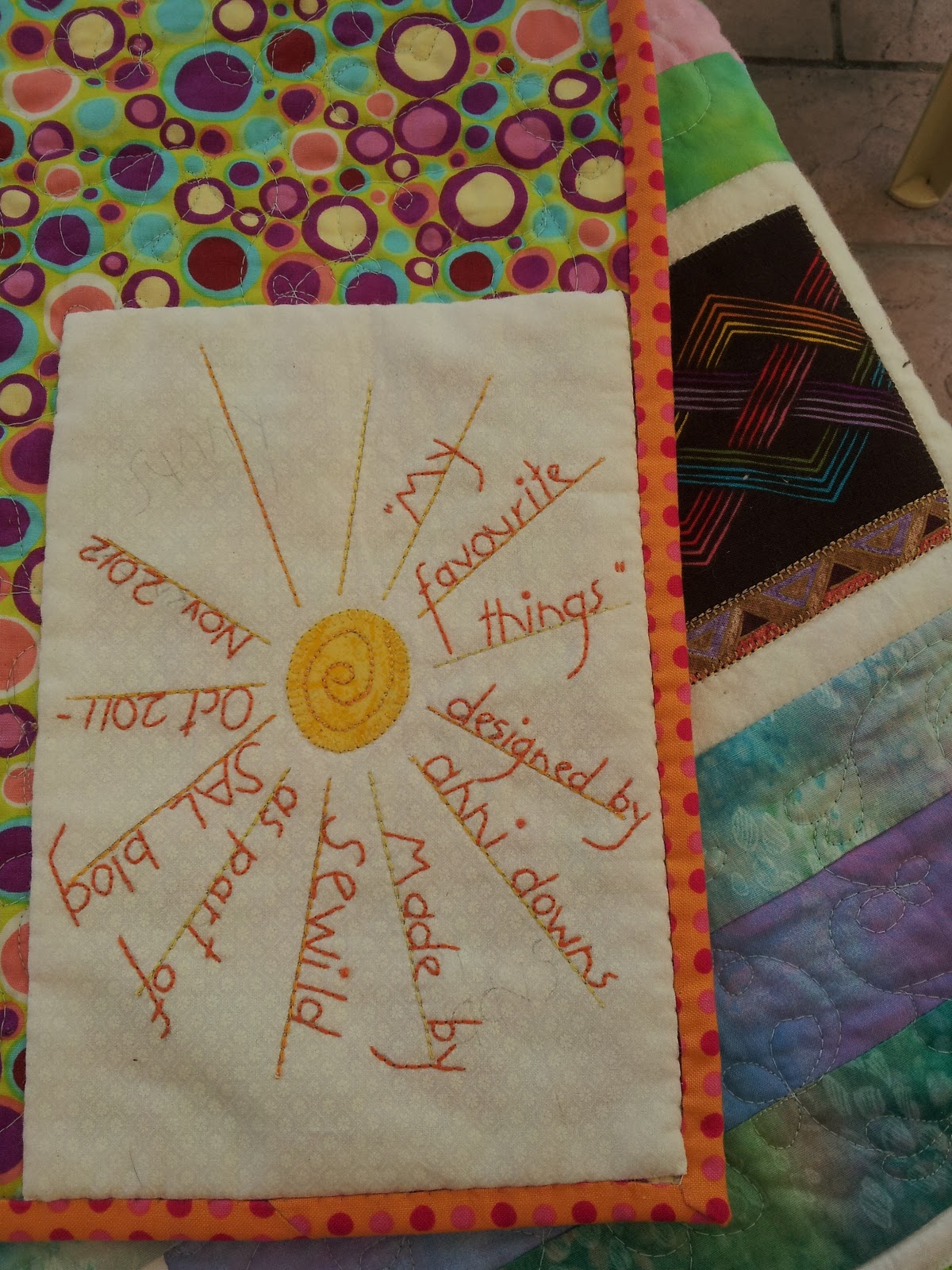 Susan's Sewing Space: My Favourite Things Quilt