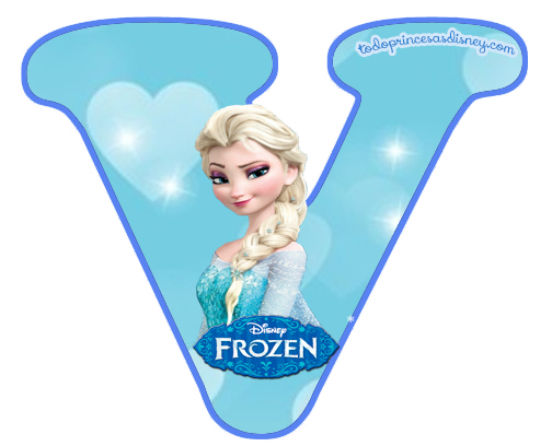 Frozen Elsa Alphabet with Hearts. Abecedario de Elsa de Frozen con ...