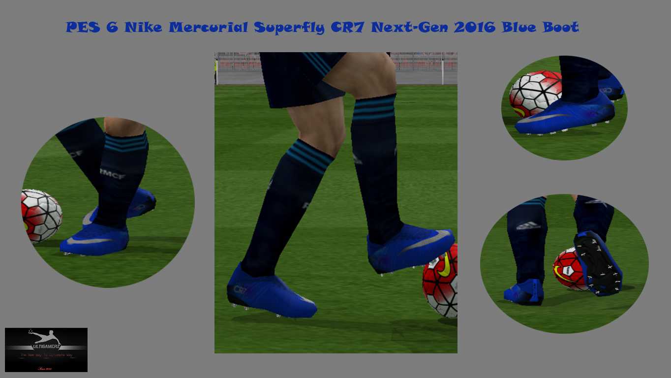 PES 6 Nike Mercruial Superfly CR7 Blue Next-Gen 2016 Boot - pes games