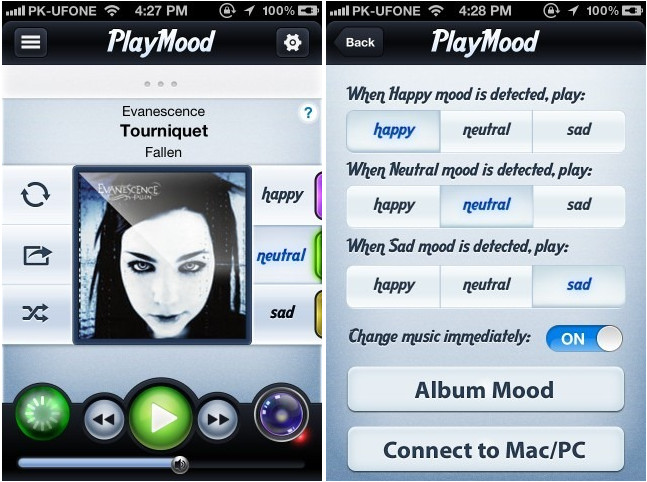apkno: Just In PlayMood for iPhone. Camera Can Detect Mood With You.