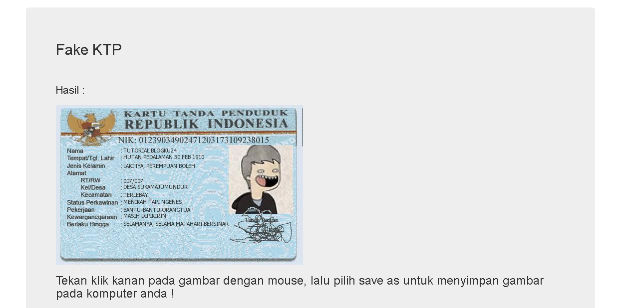 phrsfast: Cara Membuat Fake KTP