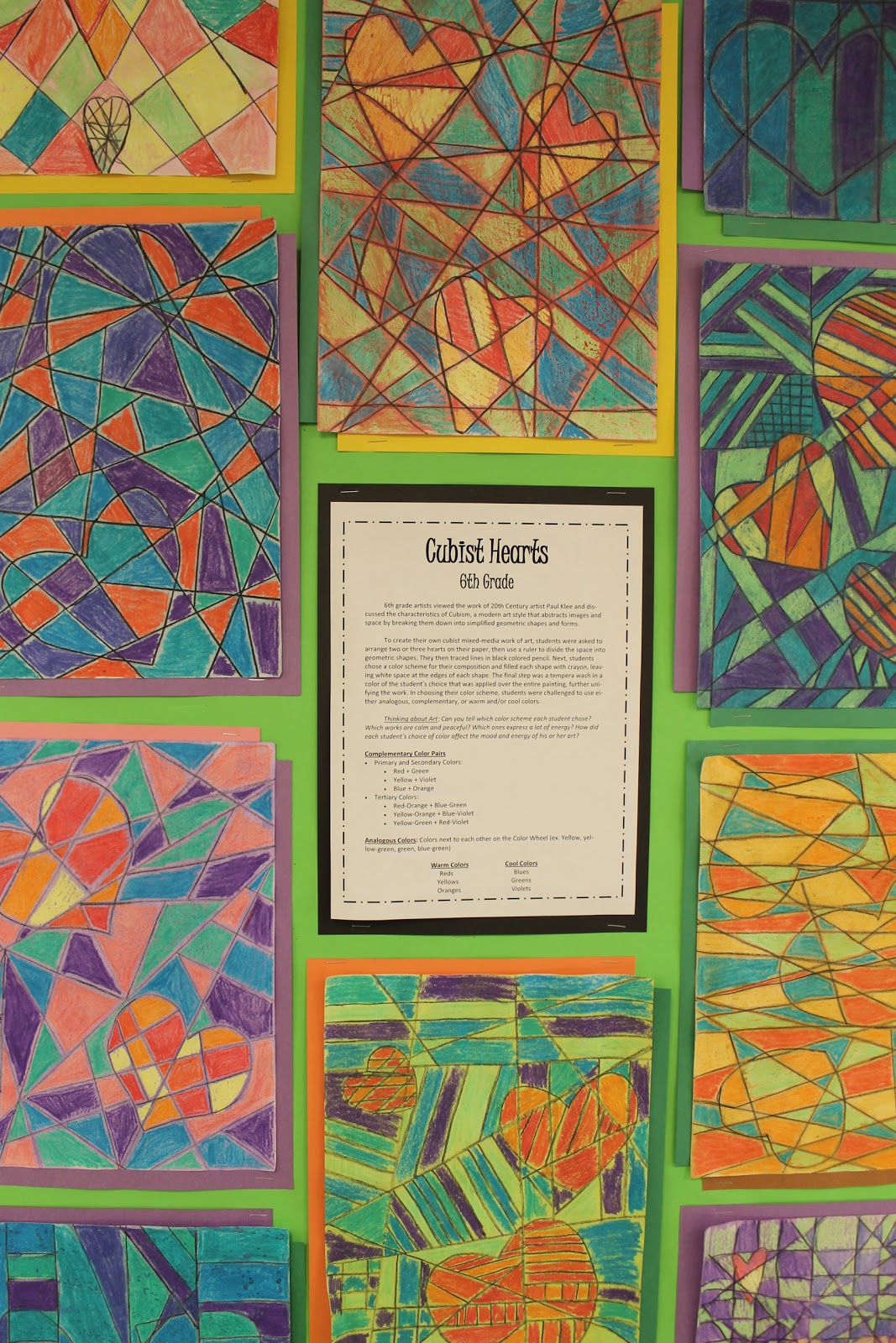 The Elemental Art Room: Cubist Hearts (Paul Klee)