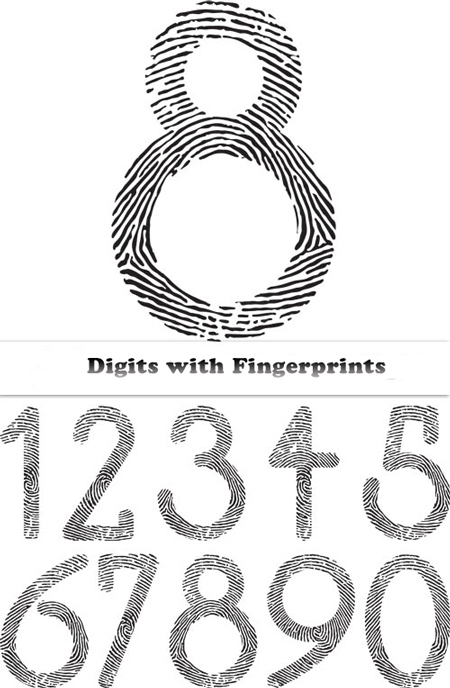 Quality Graphic Resources: Digits with Fingerprints